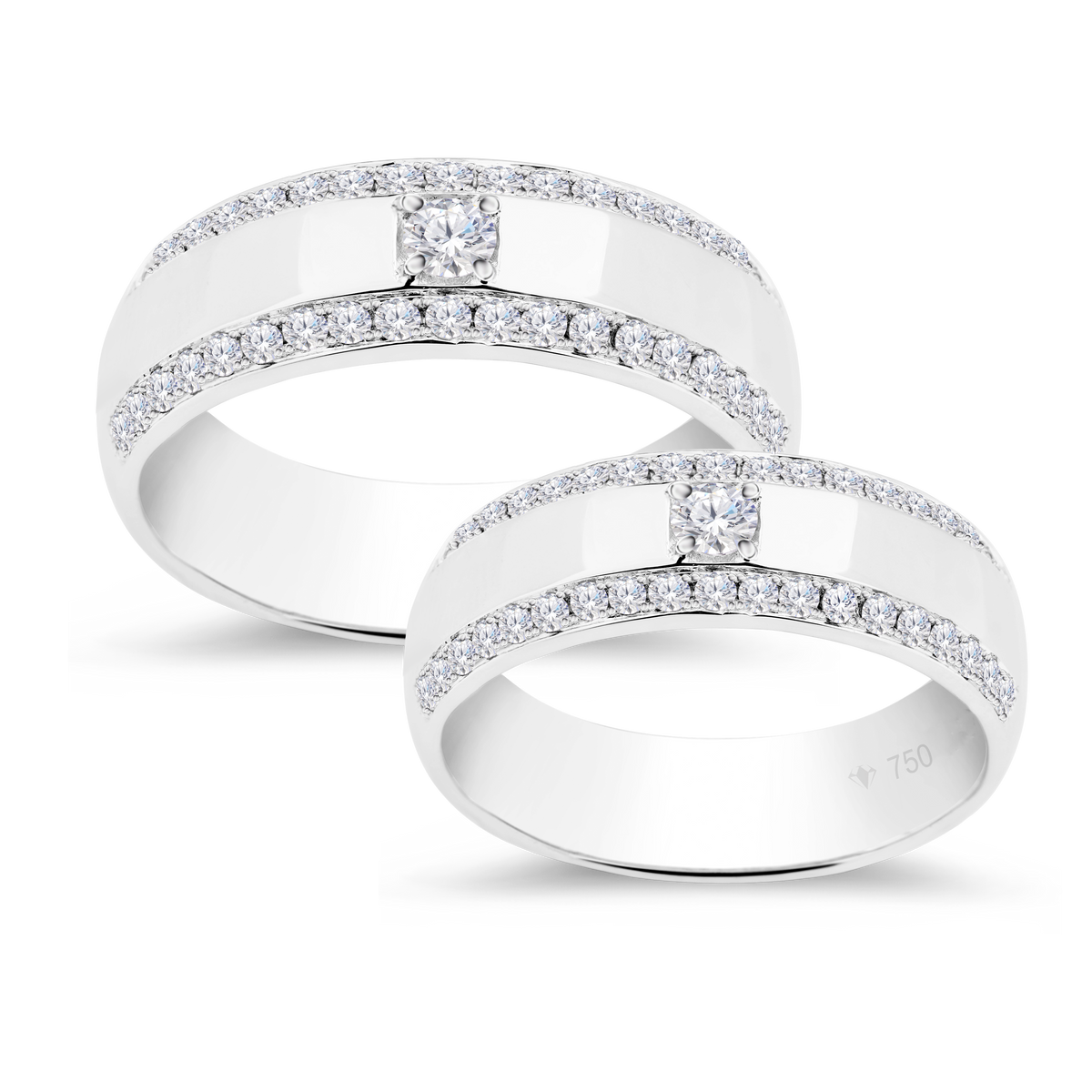 Wedding Ring Wide Series with Center Stone 7WB5 – Aora Jewelry